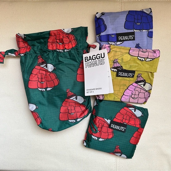 BAGGU | Bags | Nwt Standard Baggu Set Peanuts Snoopy Puffer | Poshmark